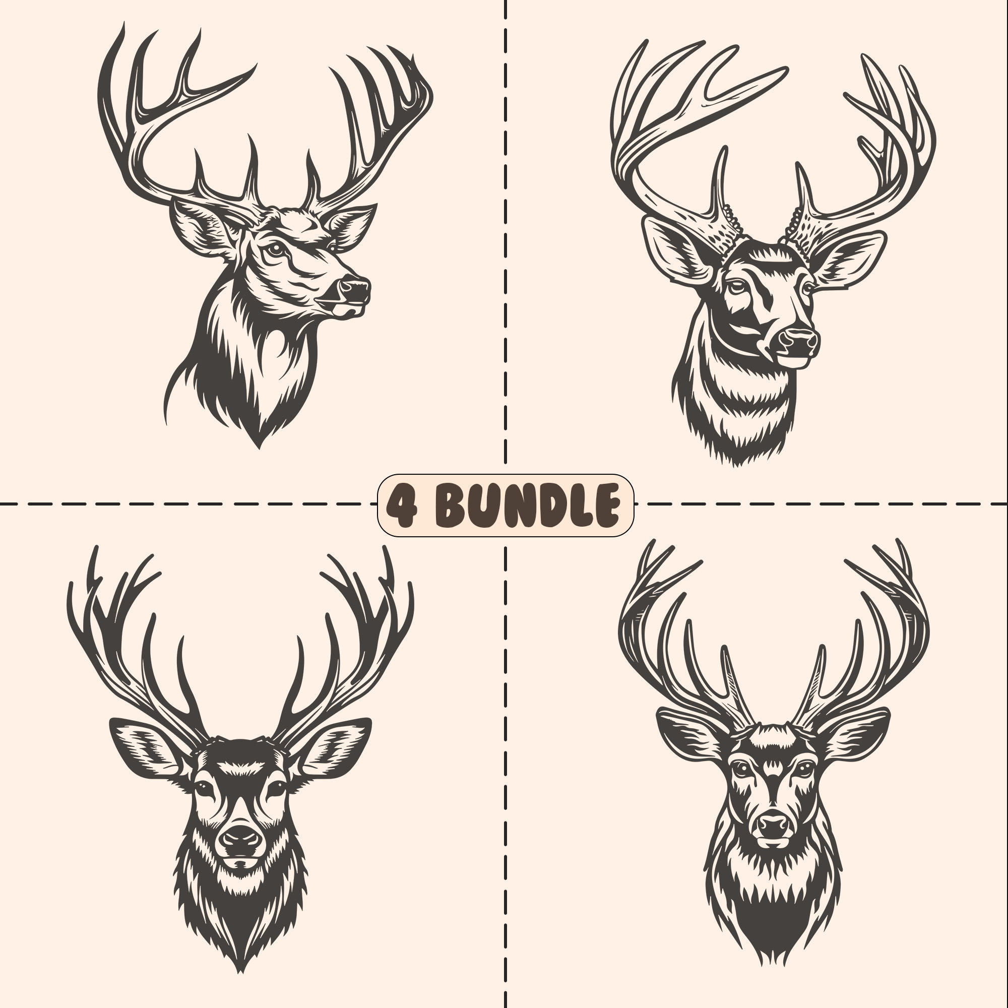 Buck Head SVG Buck Head PNG Buck Head DXF Laser Machine Cut File ...