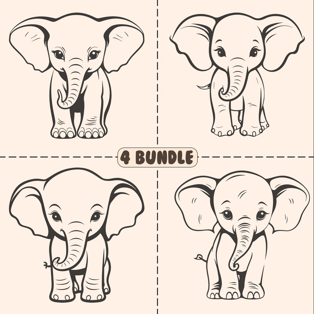 Baby Elephant SVG Baby Elephant PNG DXF Laser Machine Cut File ...