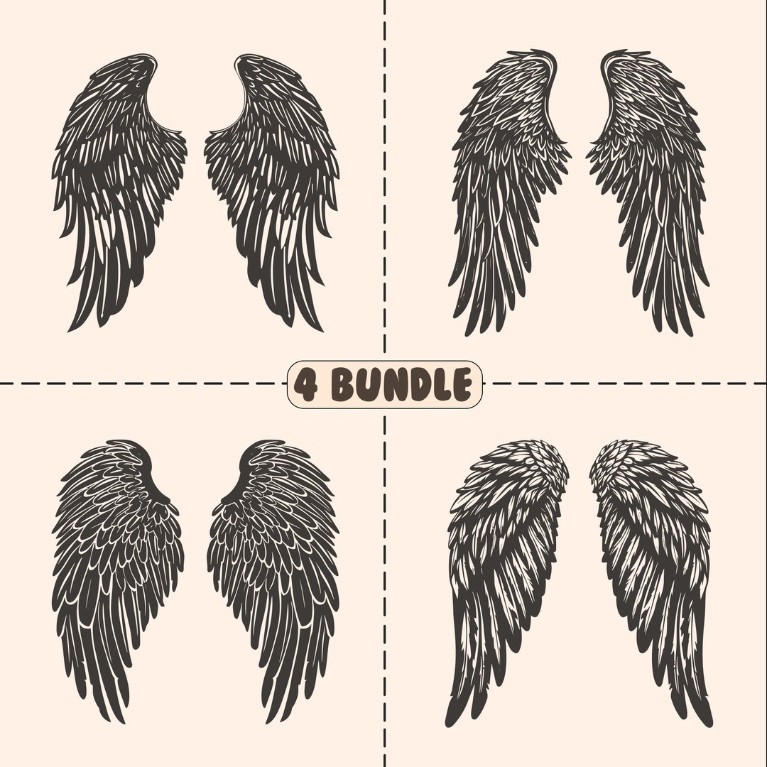 Angel Wings SVG Angel Wings PNG Angel DXF Laser Machine Cut File ...