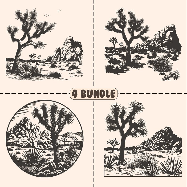 Joshua National Park SVG PNG DXF Laser Machine Cut File Printable ...