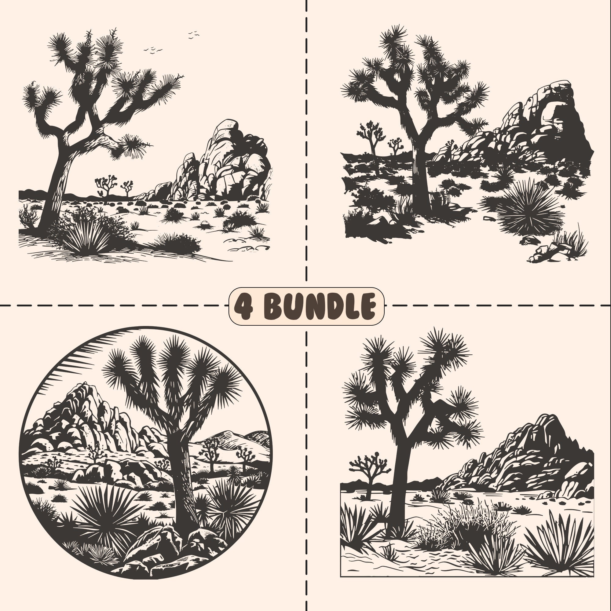 Joshua National Park SVG PNG DXF Laser Machine Cut File Printable ...