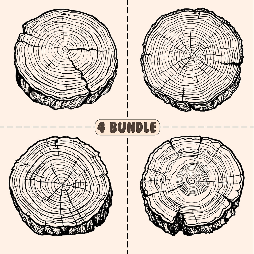 Rustic Wood Slice SVG Wood Slice PNG DXF Laser Machine Cut File ...