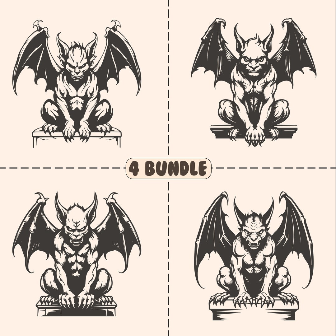 Gargoyle SVG Gargoyle PNG Gargoyle DXF Laser Machine Cut File Printable ...