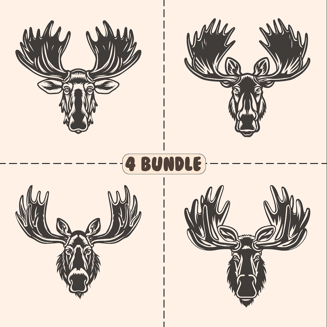 Moose Head SVG Moose PNG Moose DXF Laser Machine Cut File Printable ...