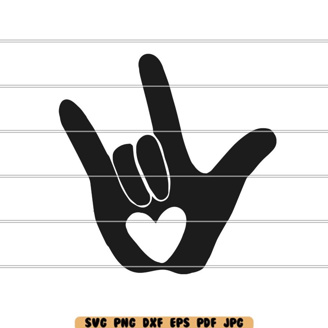 Asl I Love You Hand SVG DXF PNG Cut File Clipart Instant Download ...