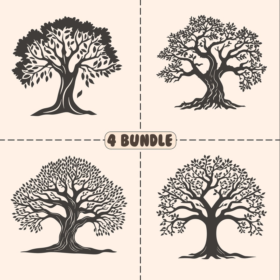 Oak Tree SVG Oak Tree PNG Oak Tree DXF Laser Machine Cut File Printable ...