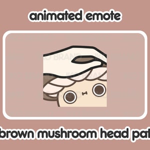Animated Emote Brown Mushroom Head Pat Petting Cute Kawaii Chibi Twitch ...