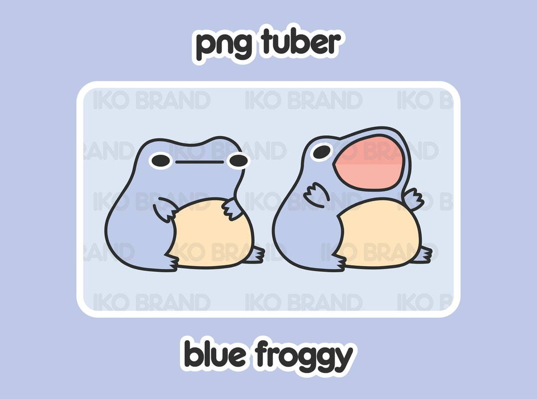 Pngtuber - Blue Frog | Chibi | Cute | Kawaii | Twitch | Youtube ...
