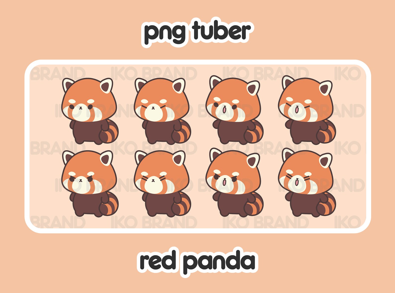 Pngtuber Red Panda Chibi Cute Kawaii Twitch Youtube Vtuber Streaming ...
