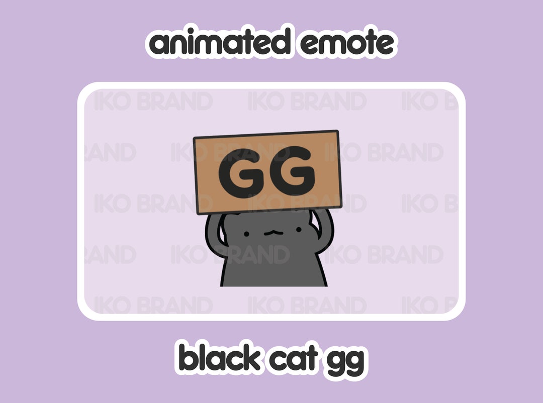 Animated Emote - Black Cat GG | Cute | Kawaii | Chibi | Twitch, Youtube ...