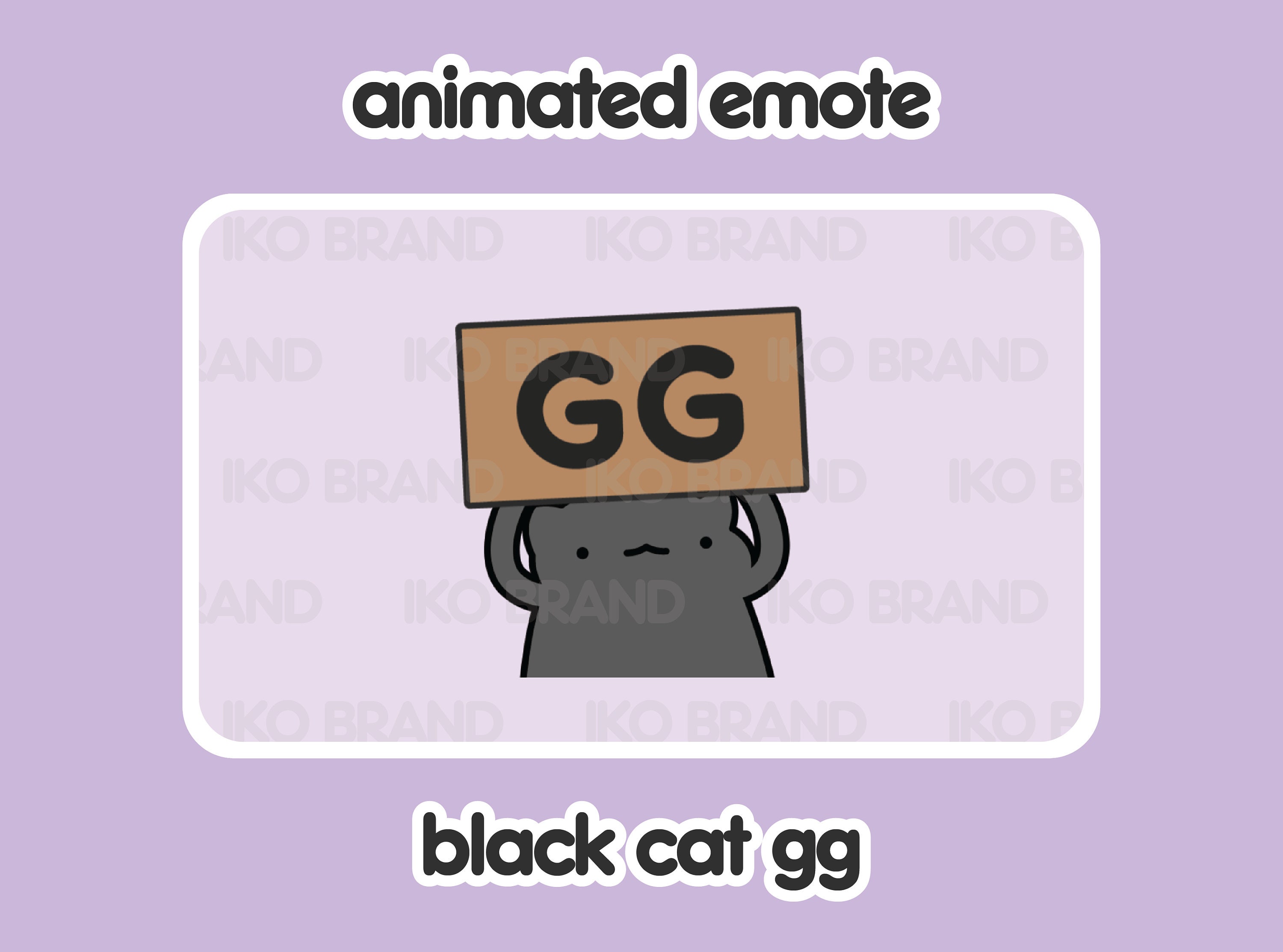 Animated Emote Black Cat GG Cute Kawaii Chibi Twitch, Youtube, Discord ...