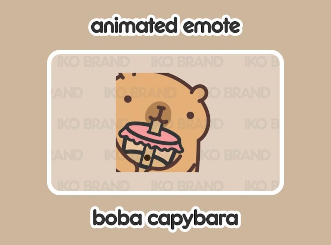 Capybara Boba Animated Emote – Chibi Kawaii GIF (digital File) - Etsy