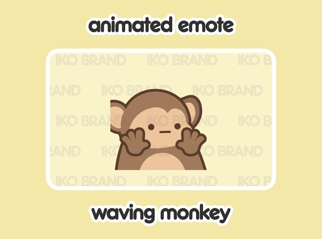 Animated Emote - Monkey Waving | Cute | Kawaii | Chibi | Twitch ...