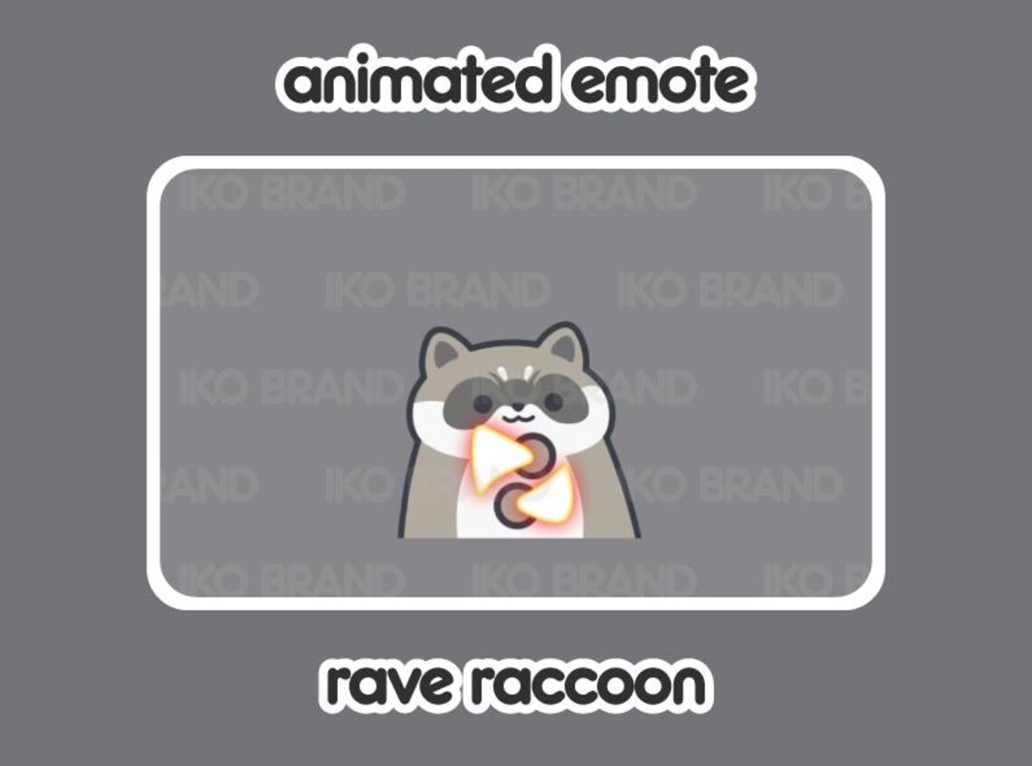 Animated Emote - Raccoon Rave | Cute | Kawaii | Chibi | Twitch, Youtube ...