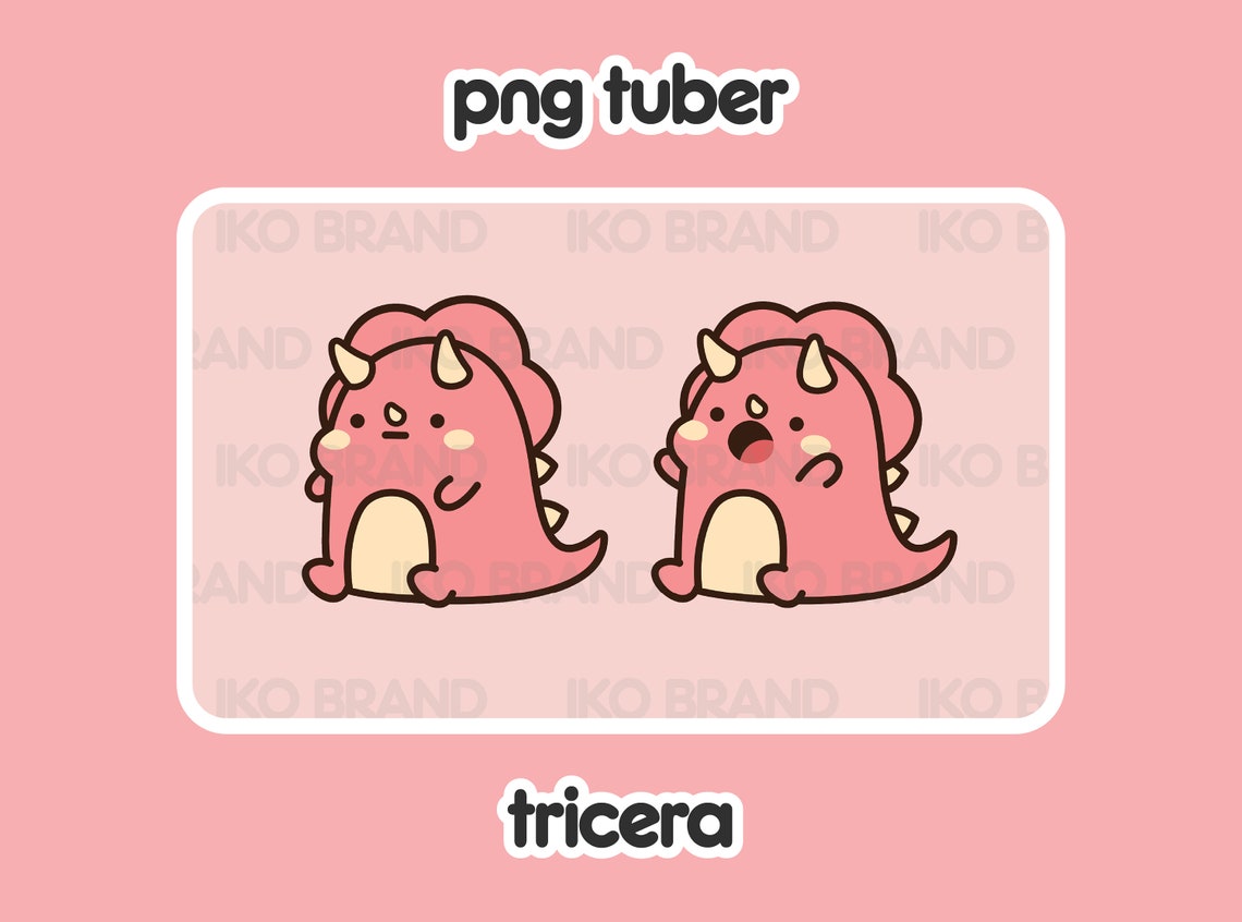 Pngtuber Triceratops Dino Chibi Cute Kawaii Twitch - Etsy