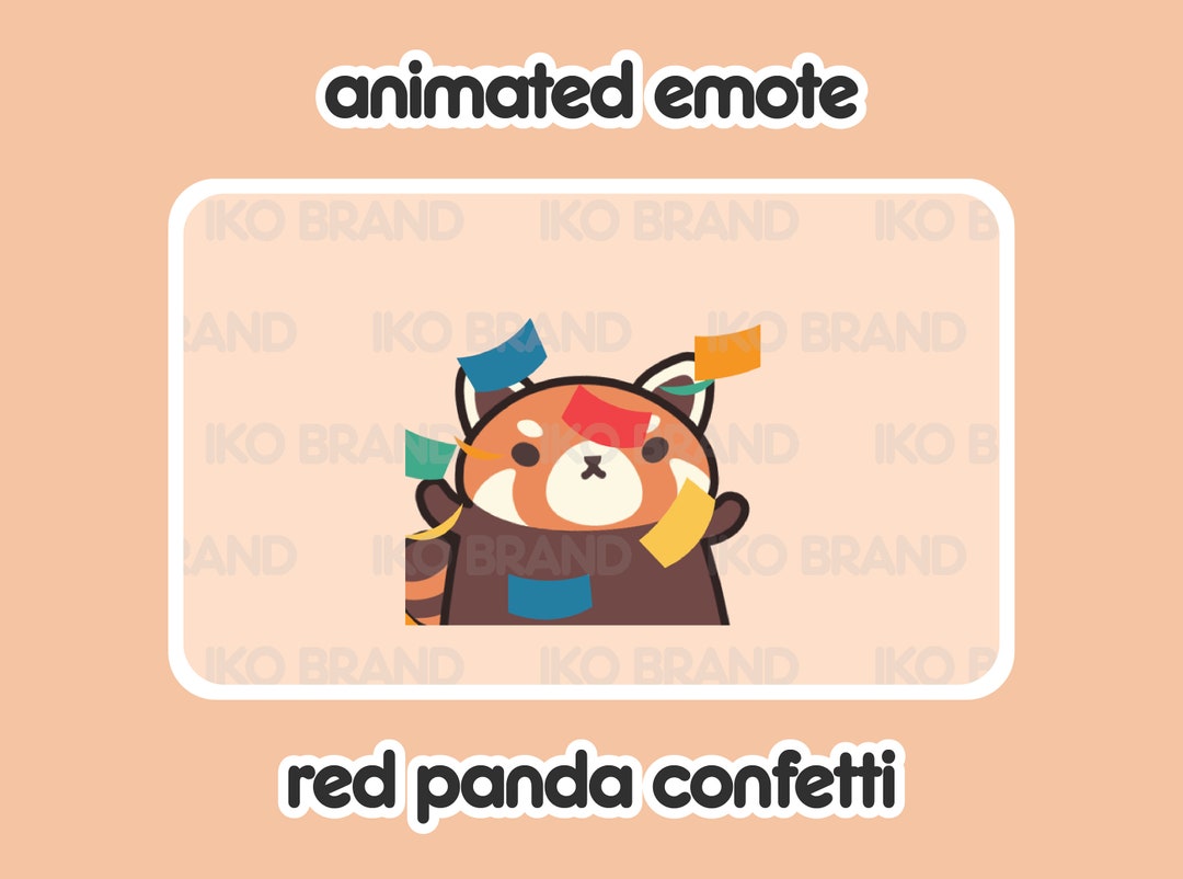 Animated Emote - Red Panda Confetti Party Hype | Cute | Kawaii | Chibi ...