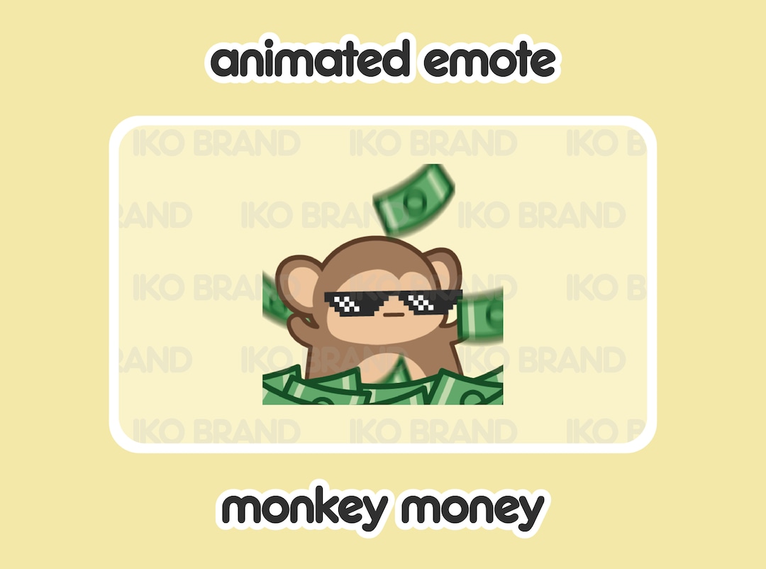 Animated Emote - Monkey Rich Money Hype | Cute | Kawaii | Chibi ...