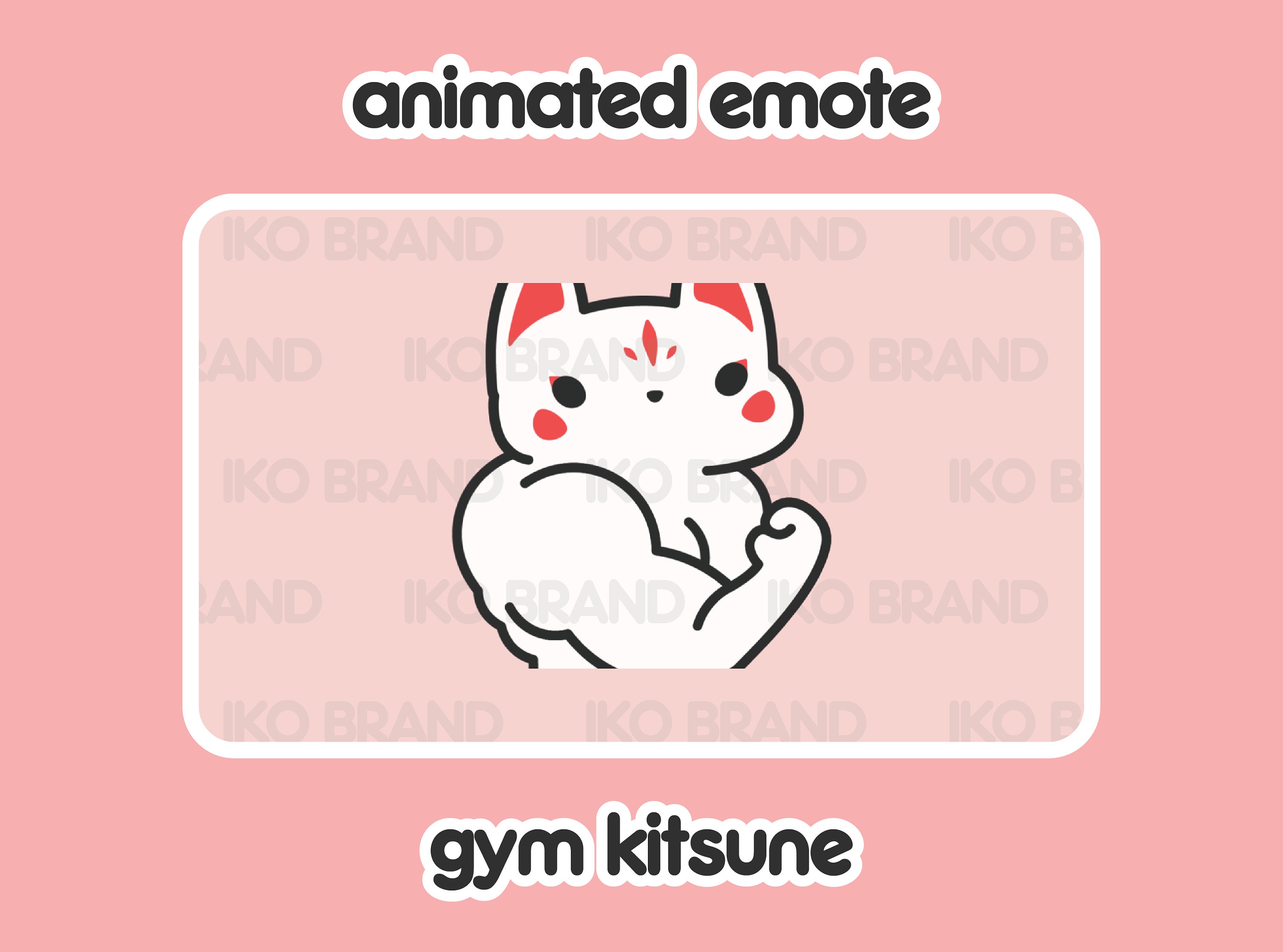 Animated Emote Gym Kitsune Cute Kawaii Chibi Twitch, Youtube, Discord ...