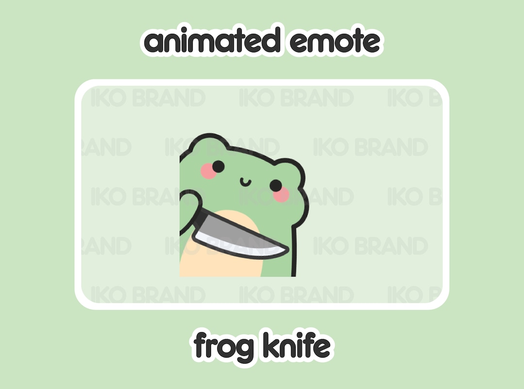 Animated Emote - Frog Evil Knife Stabbing | Cute | Kawaii | Chibi | Twitch, Youtube, Discord ...