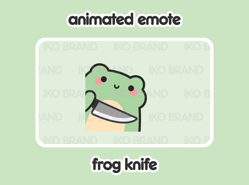 Animated Emote Frog Evil Knife Stabbing Cute Kawaii Chibi Twitch ...