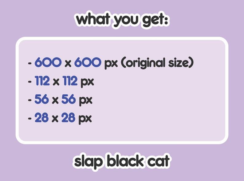 Black Cat Slap Animated Emote: Twitch, Youtube, Discord (GIF File) - Etsy