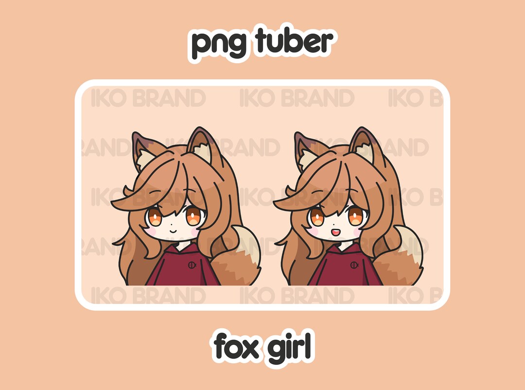 Fox Girl Pngtuber: Chibi Vtuber Avatar (ready to Use) - Etsy