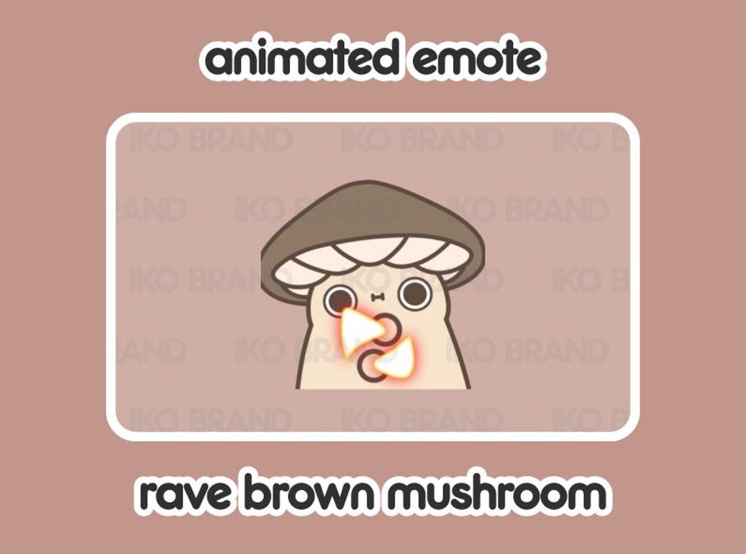 Animated Emote Brown Mushroom Rave Cute Kawaii Chibi Twitch, Youtube ...