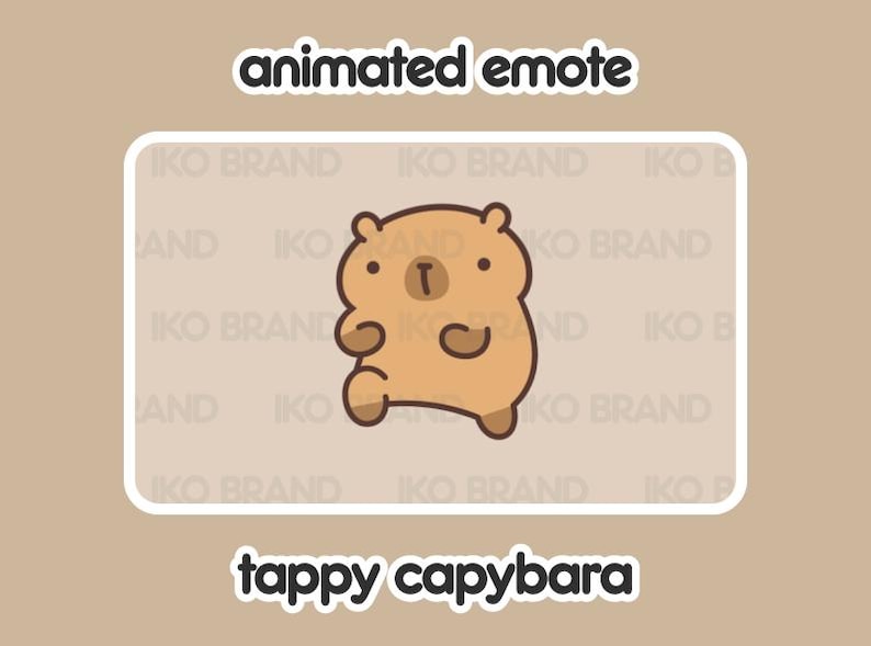 Animated Emote - Capybara Tippy Taps | Cute | Kawaii | Chibi | Twitch ...