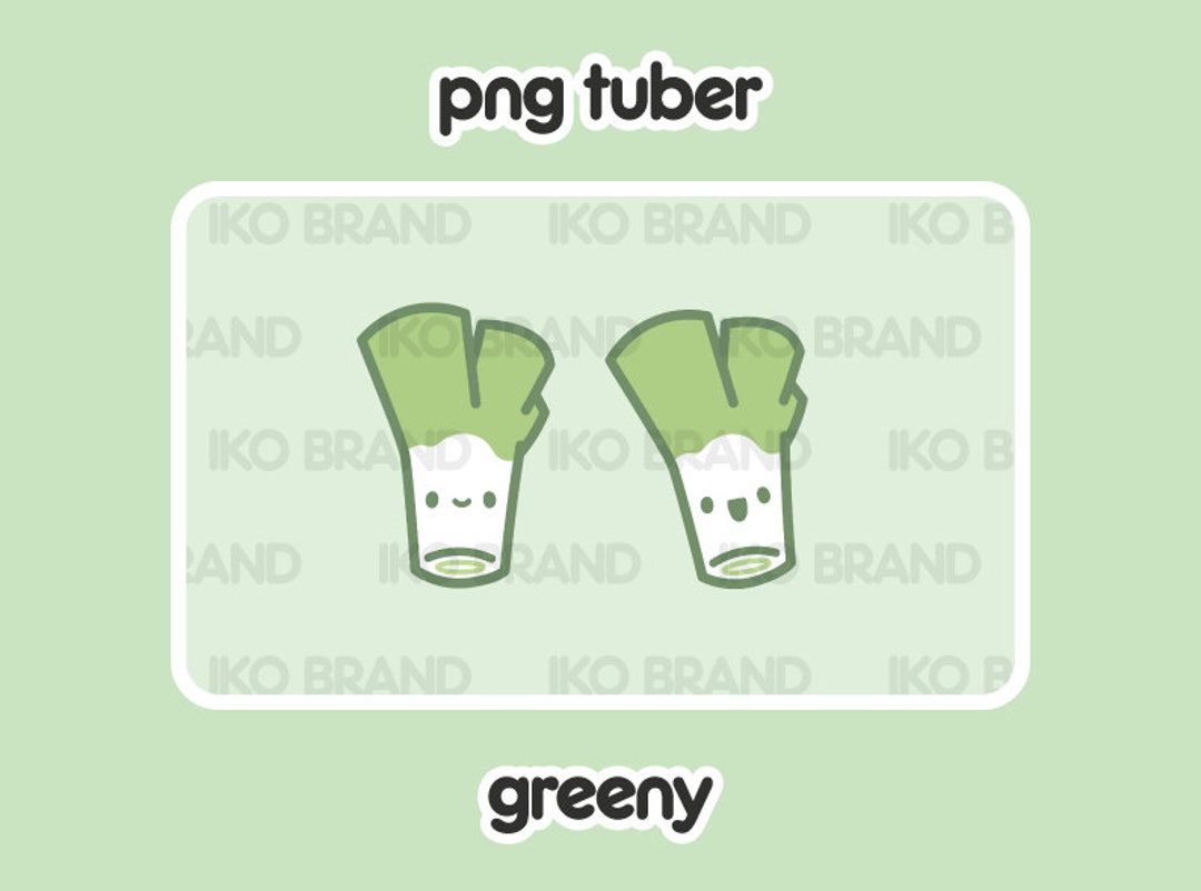 Green Onion Pngtuber Avatar: Chibi Vtuber Stream Asset (digital ...