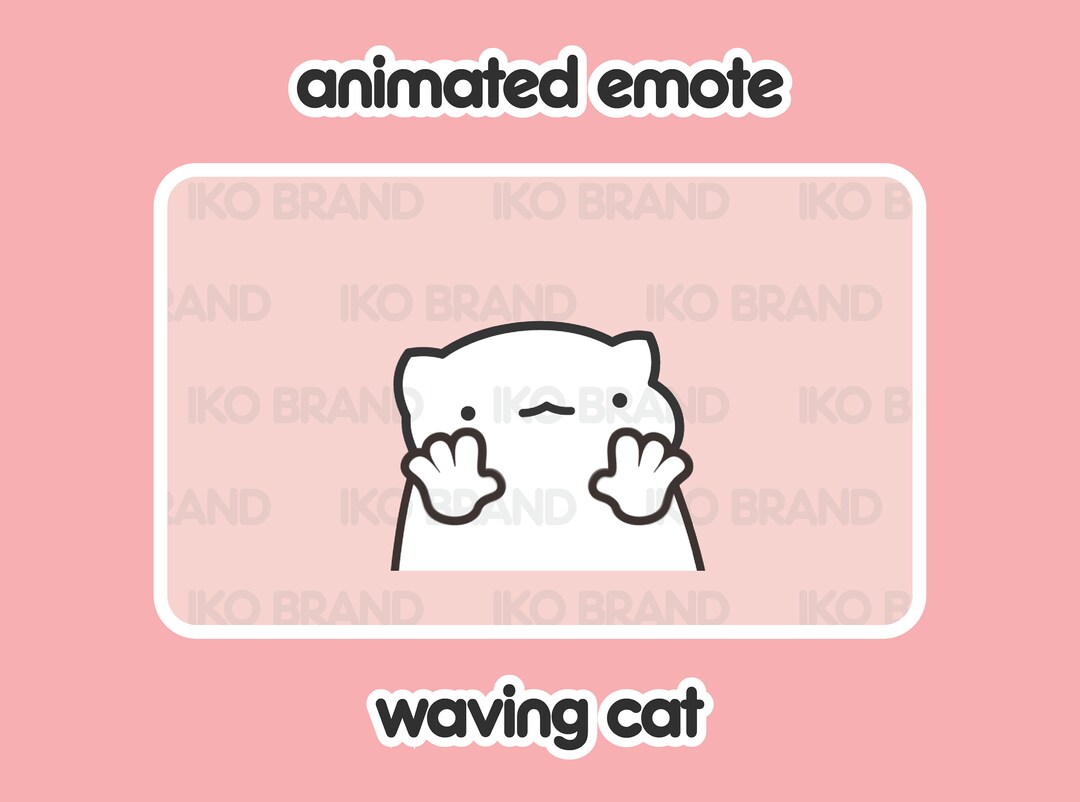 Animated Emote - Cat Waving | Cute | Kawaii | Chibi | Twitch, Youtube ...