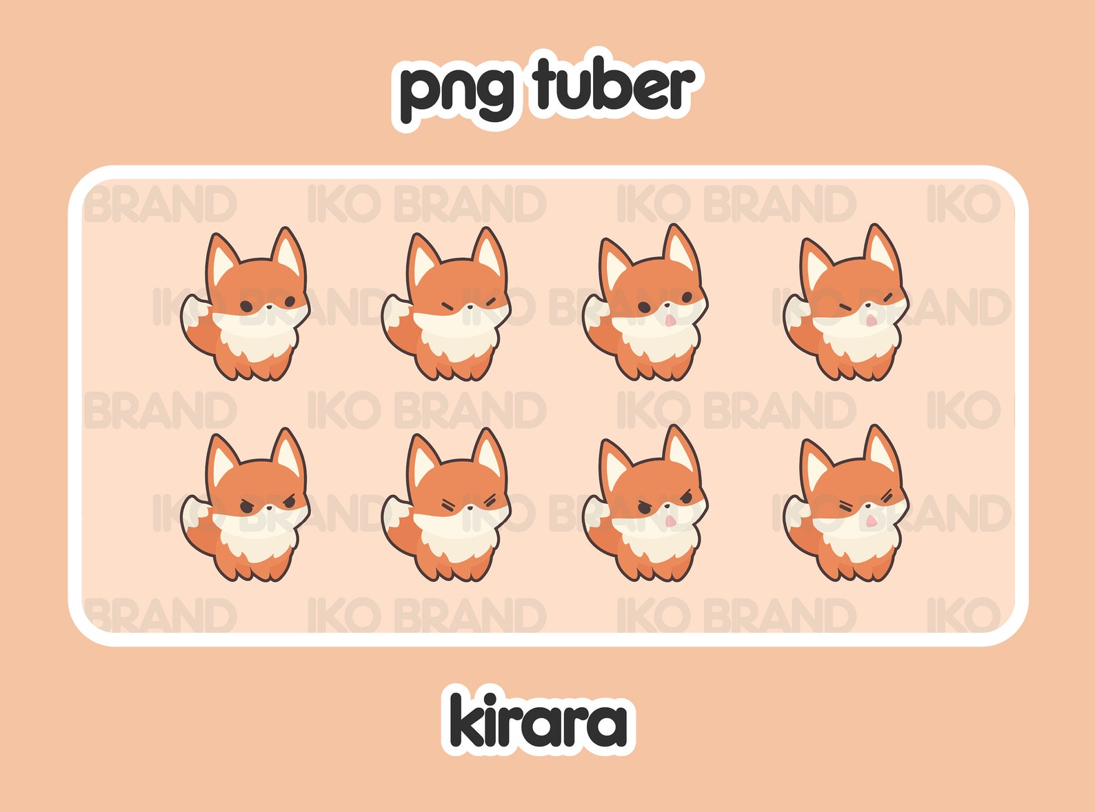 Pngtuber Fox Chibi Cute Kawaii Twitch Youtube - Etsy