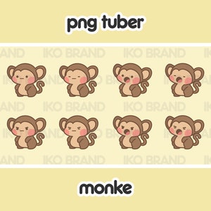 Pngtuber - Monkey | Chibi | Cute | Kawaii | Twitch | Youtube | Vtuber ...