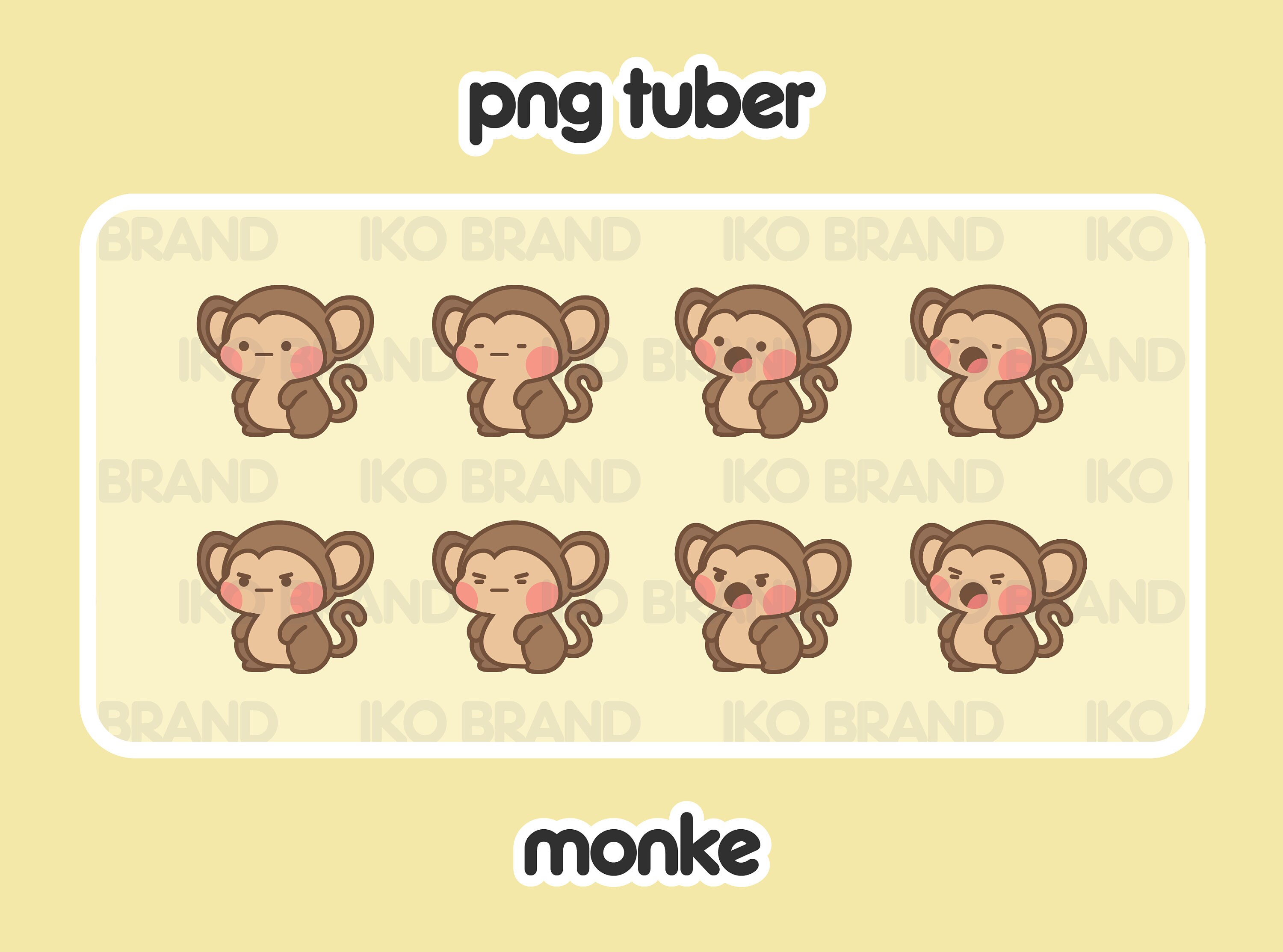 Pngtuber - Monkey | Chibi | Cute | Kawaii | Twitch | Youtube | Vtuber ...