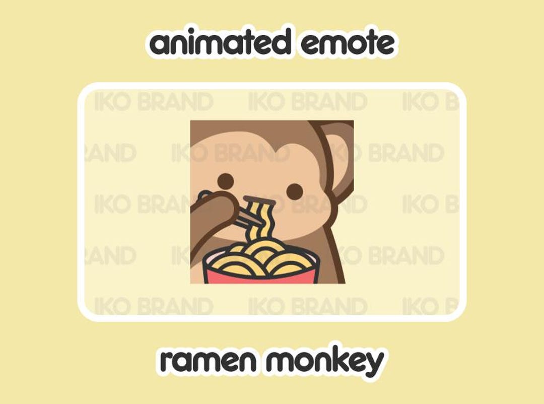 Animated Emote - Monkey Ramen | Noodles | Cute | Kawaii | Chibi ...