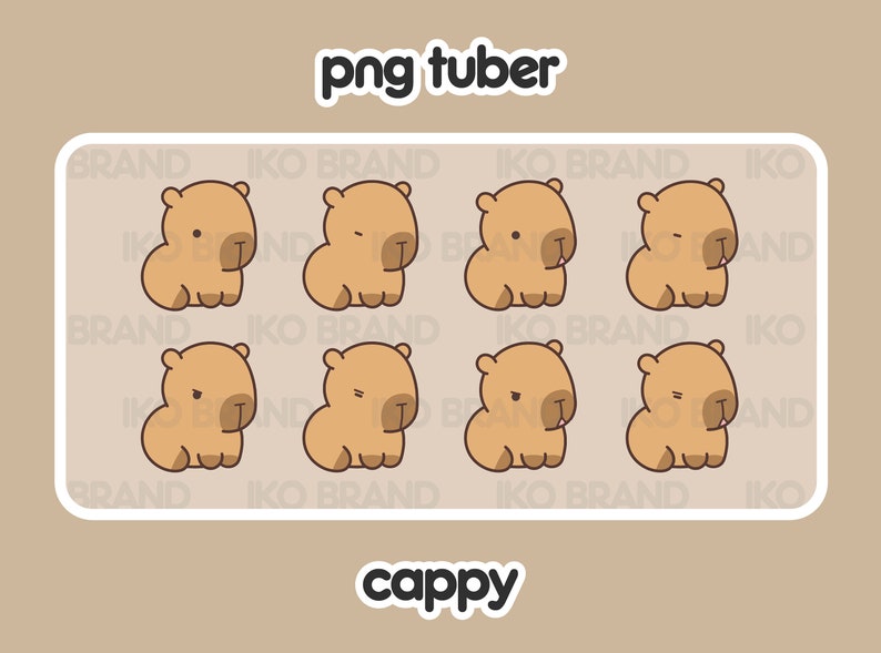 Pngtuber Capybara Chibi Cute Kawaii Twitch Youtube - Etsy