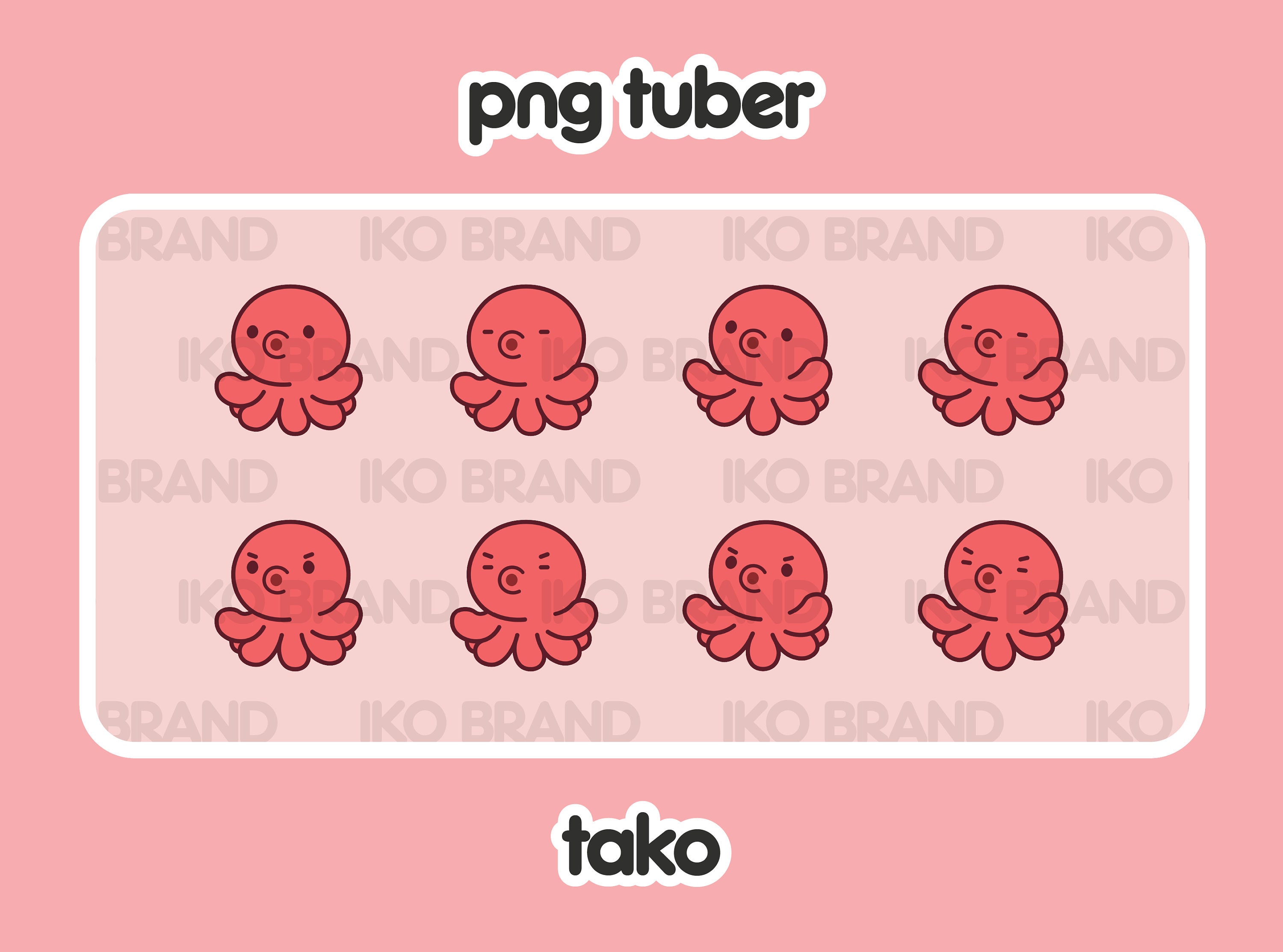 Pngtuber - Octopus | Chibi | Cute | Kawaii | Twitch | Youtube | Vtuber ...