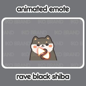 Animated Emote - Black Shiba Rave | Cute | Kawaii | Chibi | Twitch ...