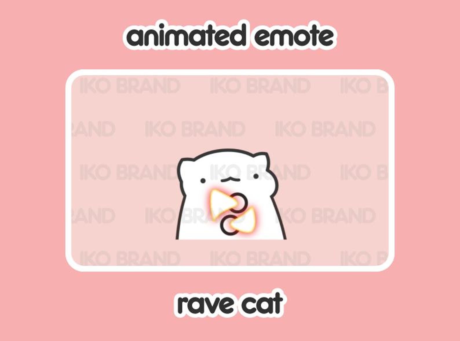 Cat Rave Animated Emote – Chibi Kawaii Twitch, Youtube, Discord (GIF ...