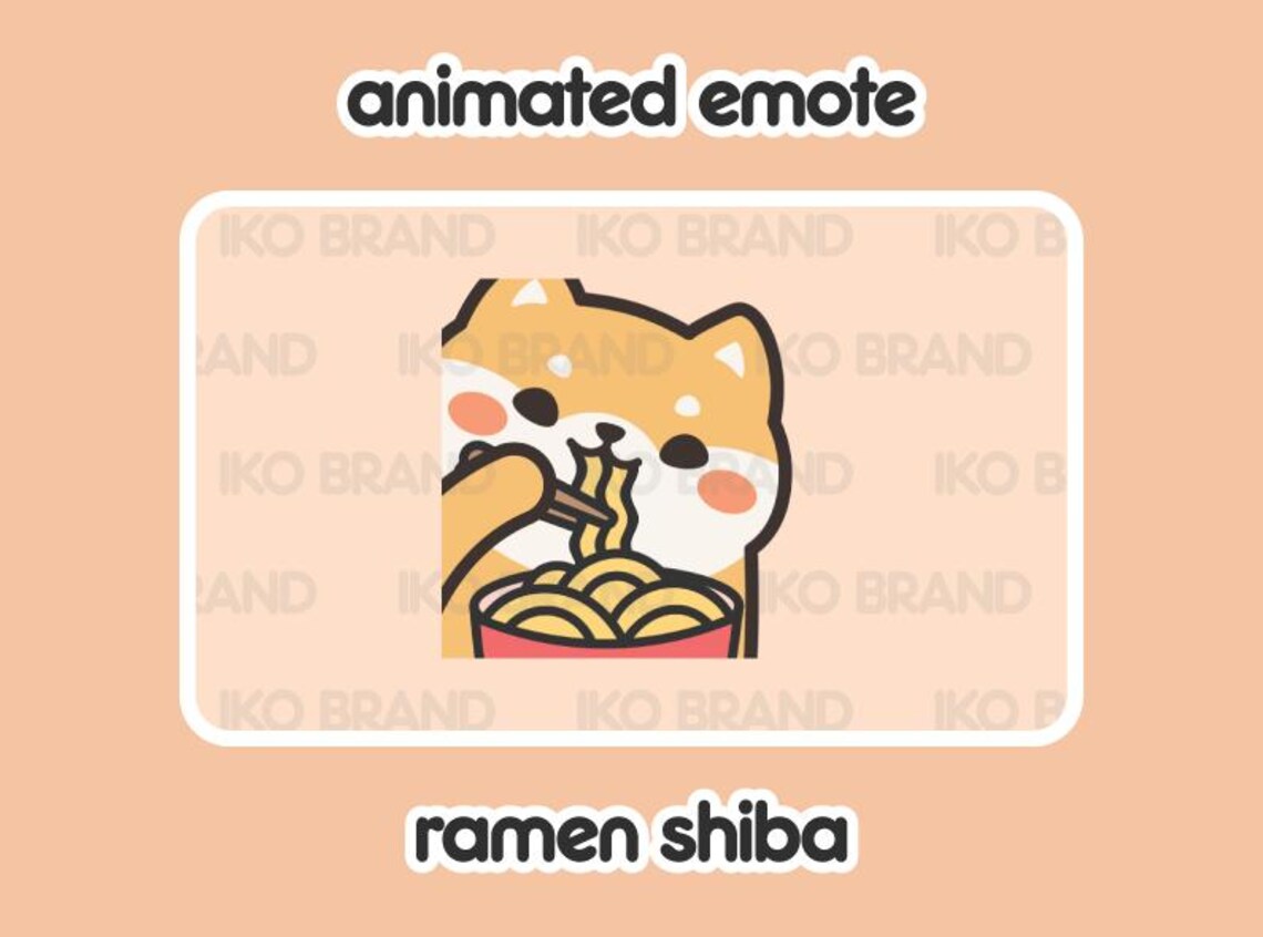 Animated Emote - Shiba Ramen | Noodles | Cute | Kawaii | Chibi | Twitch ...