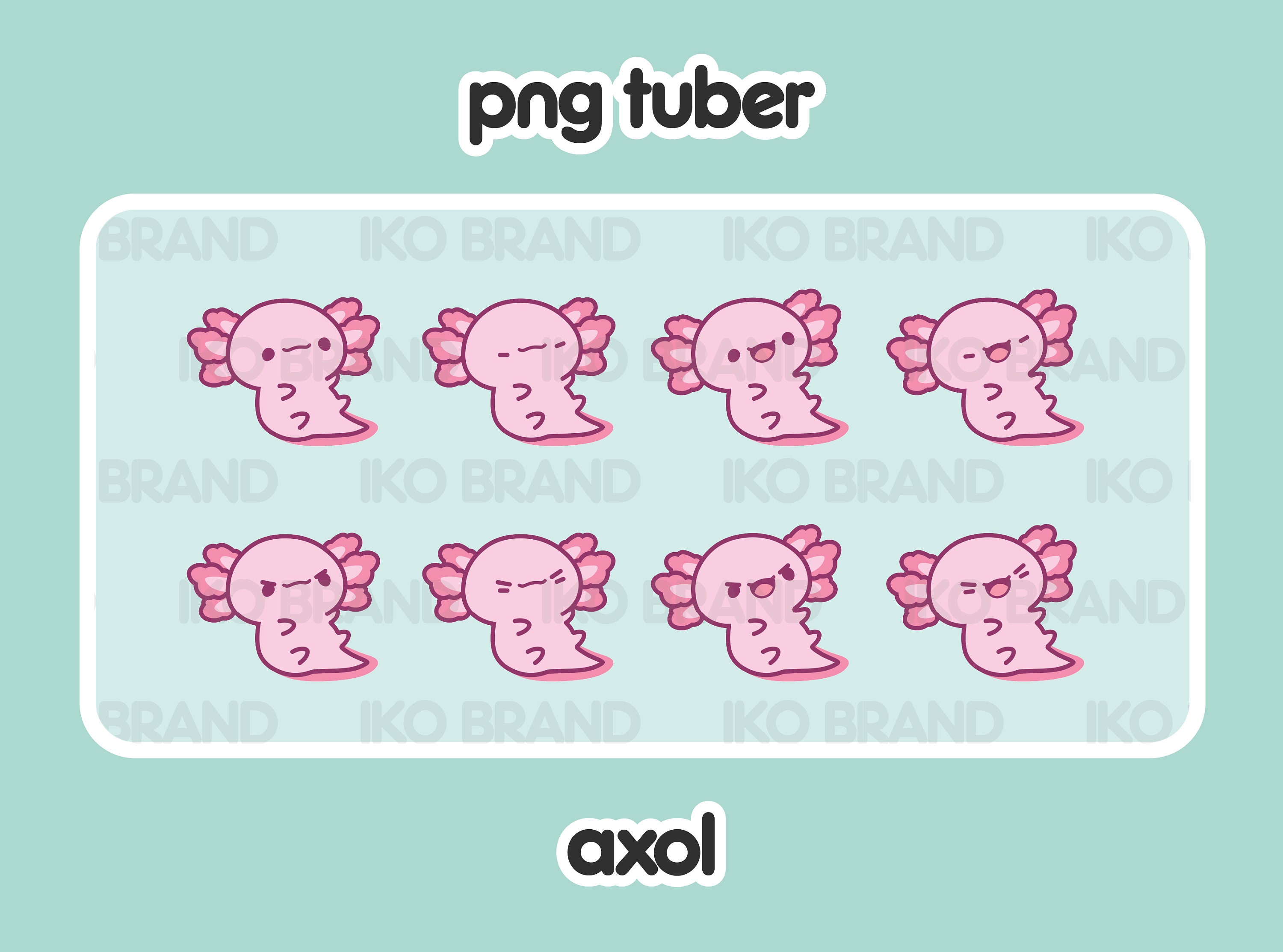 Pngtuber - Axolotl | Chibi | Cute | Kawaii | Twitch | Youtube | Vtuber ...