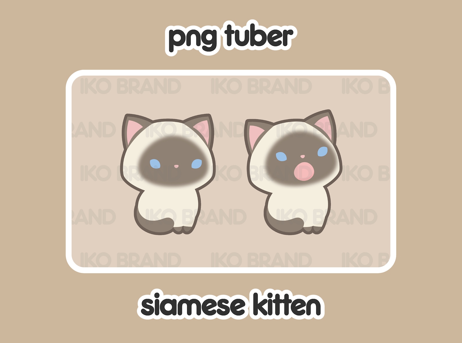 Siamese Kitten Pngtuber – Chibi Vtuber Avatar (ready to Use) - Etsy