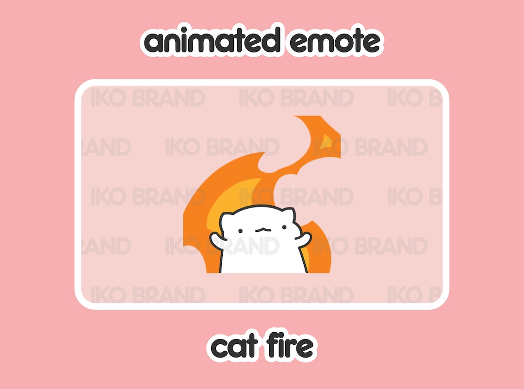 Animated Emote - Cat Fire | Cute | Kawaii | Chibi | Twitch, Youtube ...