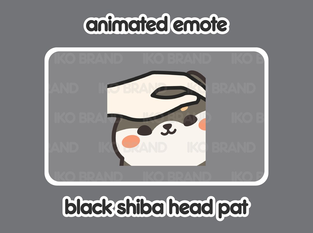 Black Shiba Head Pat Animated Emote: Twitch, Youtube, Discord (GIF) - Etsy