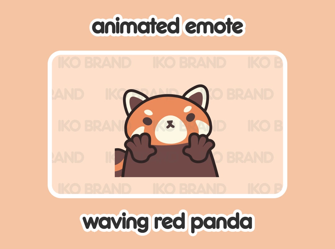 Animated Emote - Red Panda Waving | Cute | Kawaii | Chibi | Twitch ...