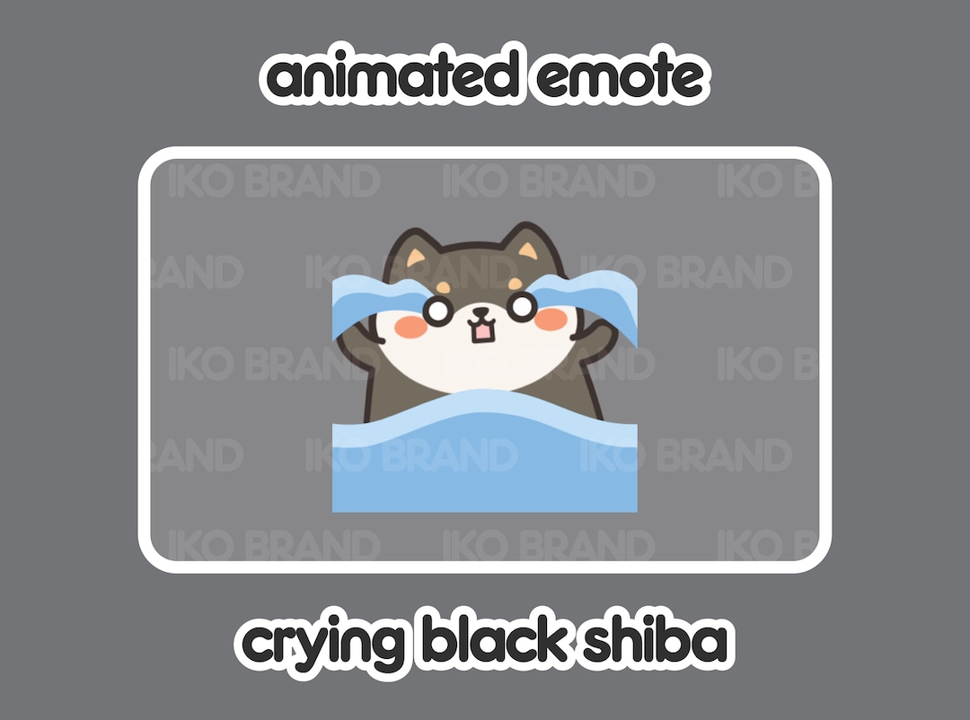 Crying Black Shiba Inu Animated Emote: Twitch, Youtube, Discord (GIF ...