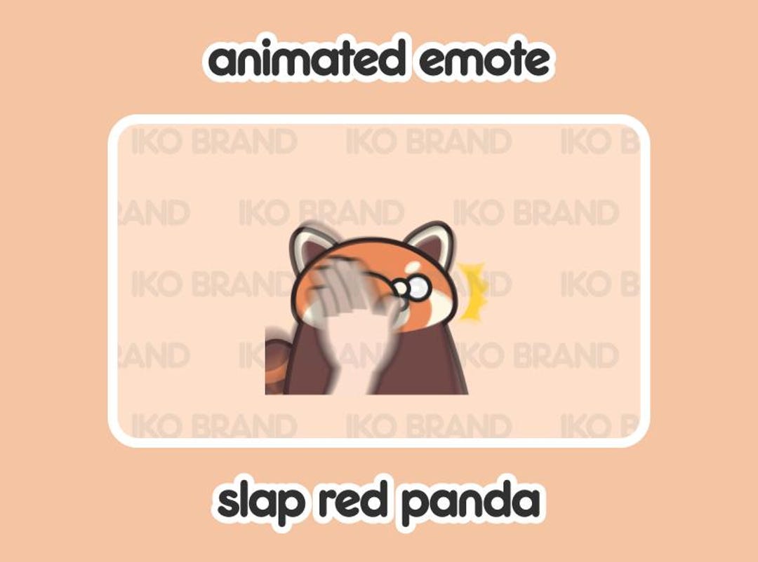 Red Panda Slap Animated Emote: Chibi Kawaii GIF (digital File) - Etsy