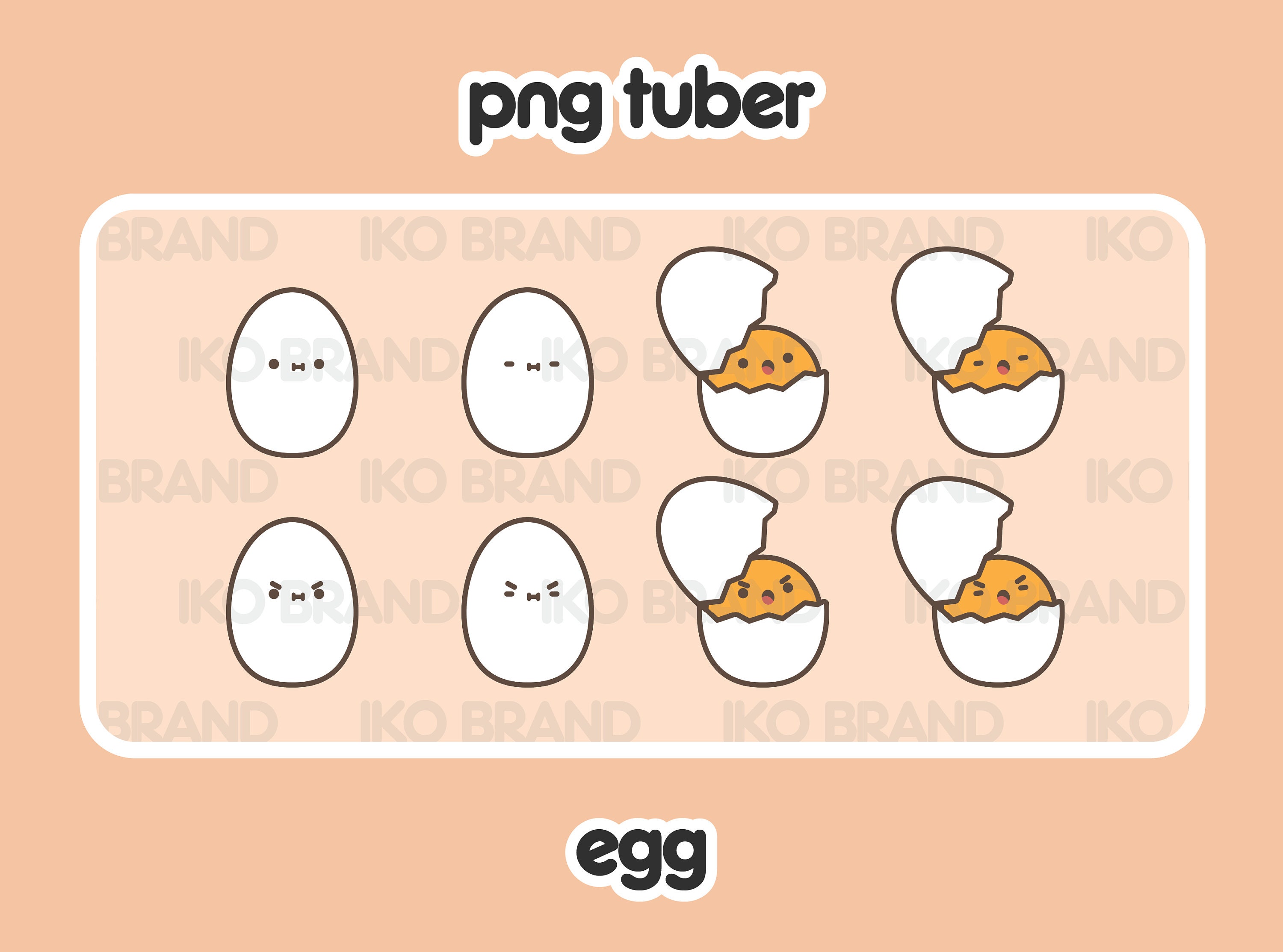 Egg Pngtuber Avatar – Chibi Kawaii Vtuber, Streaming Ready (digital ...
