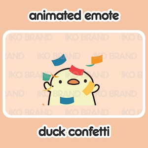 Animated Emote - Duck Confetti Party Hype | Cute | Kawaii | Chibi ...