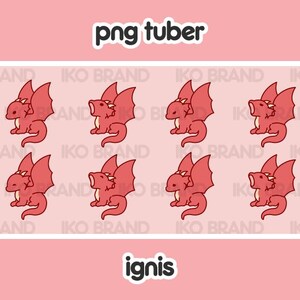 Fire Red Dragon Pngtuber Avatar: Chibi Vtuber (digital Download) - Etsy
