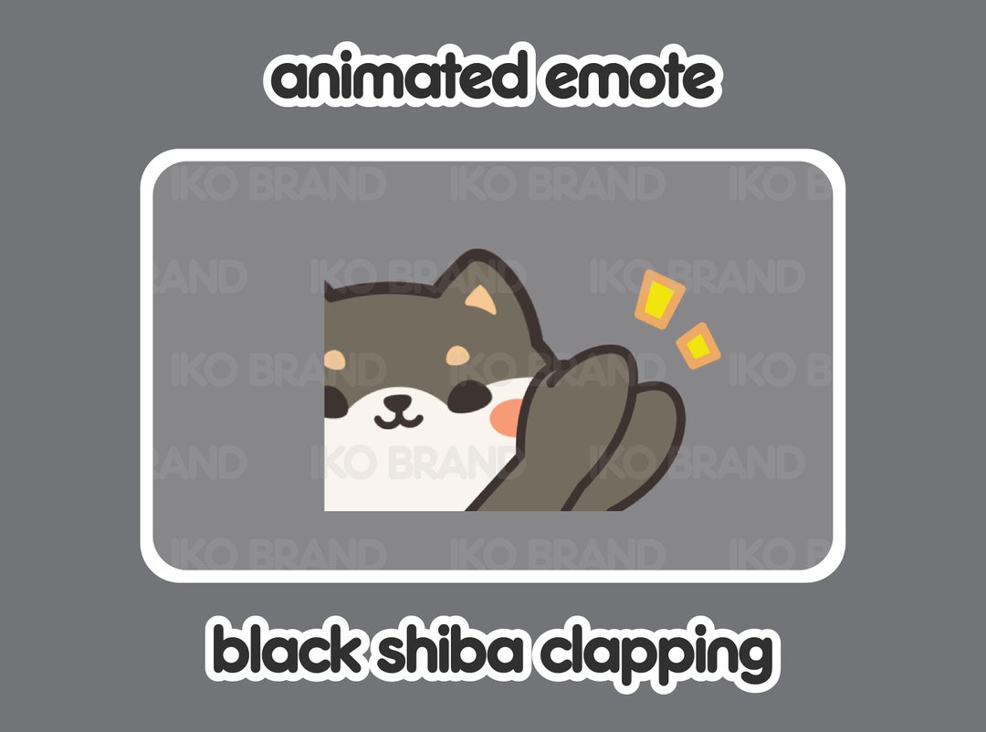 Animated Emote - Black Shiba Clapping | Clap | Nice One | Cute | Kawaii ...